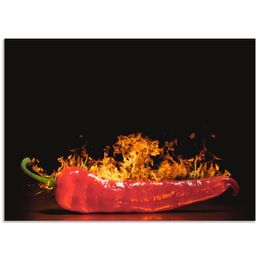 Küchenrückwand Artland "Roter scharfer Chilipfeffer" Spritzschutzwände Gr. B/H: 90 cm x 65 cm, rot Küchendekoration