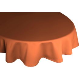 Tischdecke WIRTH "NEWBURY" Tischdecken Gr. B/L: 130 cm x 190 cm, oval, orange (terrakotta) Tischdecken