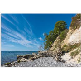 Wandbild Artland "Kreidefelsen auf der Insel Rügen II" Bilder Gr. B/H: 90 cm x 60 cm, Alu-Dibond-Druck Küste, 1 St., blau Kunstdrucke