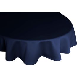 Tischdecke WIRTH "NEWBURY" Tischdecken Gr. B/L: 130 cm x 190 cm, oval, blau (nachtblau) Tischdecken