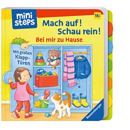 RAVENSBURGER VERLAG ministeps: Mach auf! Schau rein! Bei mir zu Hause - Klara Tünner, Pappband