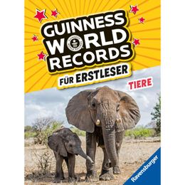 RAVENSBURGER VERLAG Guinness World Records für Erstleser - Tiere (Rekordebuch zum Lesenlernen), Gebunden