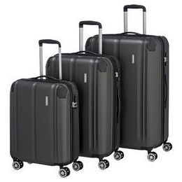 Travelite City Trolley Set 3-teilig L/M/S erweiterbar 4 Rollen - Grau