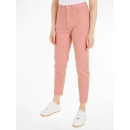 Tommy Jeans Webhose TJW MOM SLIM UH GD mit Logostickerei, rosa