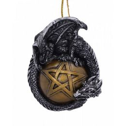 Horror-Shop Dekofigur Drachen Christbaumkugel mit Pentagramm zum Aufhäng