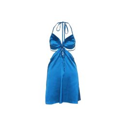 ZWY Dirndl Lockeres Neckholder-Kleid mit offenem Rücken und Hosenträgern Eleganz unter der Sonne Luftige Leichtigkeit