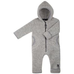PURE PURE BY BAUER - Wollfleece-Kapuzenoverall MINI in moonrock, Gr.62/68