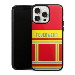 DeinDesign iPhone 15 Pro Max Handy Gallery Case Handyh&uuml;lle 9H Geh&auml;rtetes Glas R&uuml;ckseite H&uuml;lle Fire Fighters Life Saver Fire Fighter Gallery Case