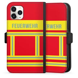 DeinDesign iPhone 11 Pro Handy Klapph&uuml;lle Handyh&uuml;lle aus Kunst Leder schwarz Flip Case Fire Fighters Life Saver Fire Fighter Sideflip mit Lasche