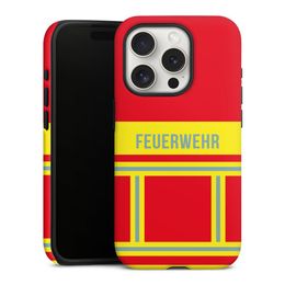 DeinDesign iPhone 15 Pro Handy Panzer Handyh&uuml;lle robuste Outdoor H&uuml;lle Schutzh&uuml;lle matt Fire Fighters Life Saver Fire Fighter Tough Case