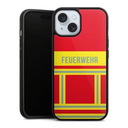 DeinDesign iPhone 15 Handy Gallery Case Handyh&uuml;lle 9H Geh&auml;rtetes Glas R&uuml;ckseite H&uuml;lle Fire Fighters Life Saver Fire Fighter Gallery Case