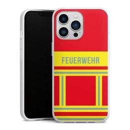 DeinDesign iPhone 13 Pro Handy Silikon H&uuml;lle Case wei&szlig; Handyh&uuml;lle Fire Fighters Life Saver Fire Fighter Silikon Case