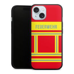 DeinDesign iPhone 15 Handy Premium Silikon H&uuml;lle Handyh&uuml;lle schwarz Case Fire Fighters Life Saver Fire Fighter Silikon Premium Case