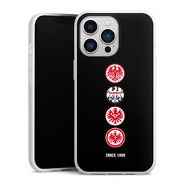 DeinDesign iPhone 13 Pro Handy Silikon H&uuml;lle Case wei&szlig; Handyh&uuml;lle Eintracht Frankfurt Soccer Sge Silikon Case