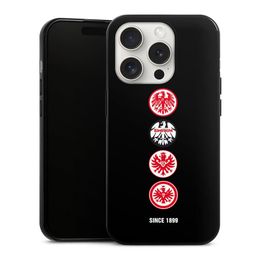 DeinDesign iPhone 15 Pro Handy Slim Case extra d&uuml;nn Silikon Handyh&uuml;lle schwarz H&uuml;lle Eintracht Frankfurt Soccer Sge Silikon Slim Case