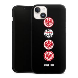 DeinDesign iPhone 14 Handy Premium Silikon H&uuml;lle Handyh&uuml;lle schwarz Case Eintracht Frankfurt Soccer Sge Silikon Premium Case