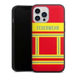 DeinDesign iPhone 13 Pro Max Handy Premium Silikon H&uuml;lle Handyh&uuml;lle schwarz Case Fire Fighters Life Saver Fire Fighter Silikon Premium Case
