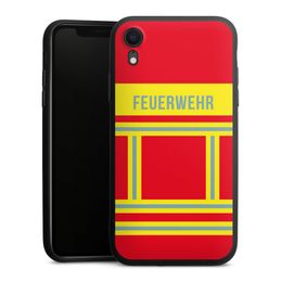 DeinDesign iPhone Xr Handy Premium Silikon H&uuml;lle Handyh&uuml;lle schwarz Case Fire Fighters Life Saver Fire Fighter Silikon Premium Case