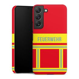 DeinDesign Galaxy S22 Handy Premium Case Smartphone Handyh&uuml;lle Schutzh&uuml;lle matt Fire Fighters Life Saver Fire Fighter Premium Case