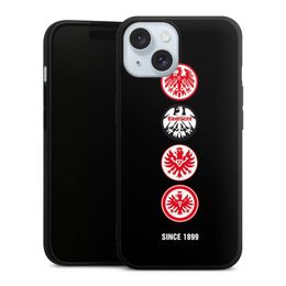 DeinDesign iPhone 15 Handy Premium Silikon H&uuml;lle Handyh&uuml;lle schwarz Case Eintracht Frankfurt Soccer Sge Silikon Premium Case