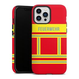 DeinDesign iPhone 13 Pro Max Handy Panzer Handyh&uuml;lle robuste Outdoor H&uuml;lle Schutzh&uuml;lle matt Fire Fighters Life Saver Fire Fighter Tough Case