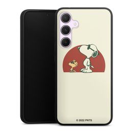 DeinDesign Galaxy A55 5G Handy Premium Silikon H&uuml;lle Handyh&uuml;lle schwarz Case Snoopy Official Licensed Product Kindheit Silikon Premium Case