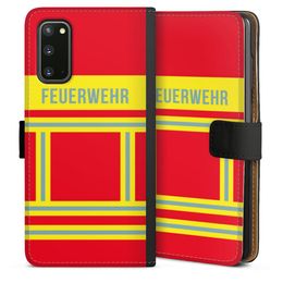 DeinDesign Galaxy S20 Handy Klapph&uuml;lle Handyh&uuml;lle aus Kunst Leder schwarz Flip Case Fire Fighters Life Saver Fire Fighter Sideflip mit Lasche