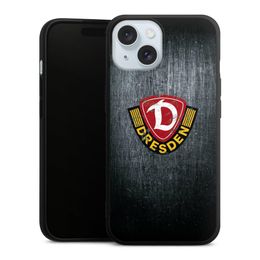 DeinDesign iPhone 15 Handy Premium Silikon H&uuml;lle Handyh&uuml;lle schwarz Case Sgd Official Licensed Product Sg Dynamo Dresden Silikon Premium Case
