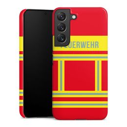 DeinDesign Galaxy S22 Handy Premium Case Smartphone Handyh&uuml;lle Schutzh&uuml;lle gl&auml;nzend Fire Fighters Life Saver Fire Fighter Premium Case