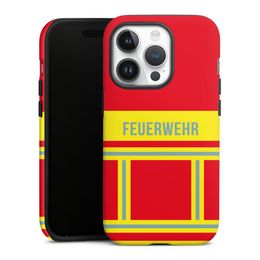 DeinDesign iPhone 14 Pro Handy Panzer Handyh&uuml;lle robuste Outdoor H&uuml;lle Schutzh&uuml;lle matt Fire Fighters Life Saver Fire Fighter Tough Case