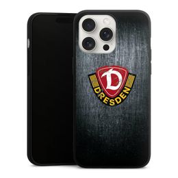 DeinDesign iPhone 15 Pro Max Handy Premium Silikon H&uuml;lle Handyh&uuml;lle schwarz Case Sgd Official Licensed Product Sg Dynamo Dresden Silikon Premium Case