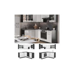 VICCO Eckk&uuml;che Fame-LINE K&uuml;chenzeile K&uuml;che 190cm Wei&szlig; Hochglanz