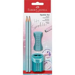 Faber-Castell Grip Sparkle Bleistift-Set B ocean metallic, 1 Set
