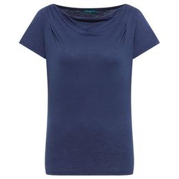 Tranquillo - Women's Jersey-Shirt mit Wasserfallausschnitt - T-Shirt Gr XS blau
