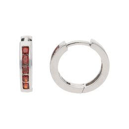 JuwelmaLux Paar Creolen Creolen 925 Silber mit roten Zirkonia JL30-06-4420 (kein Set, 2-tlg., inkl. edelm Schmucketui), rot|silberfarben