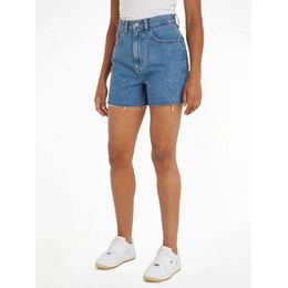 Tommy Jeans Shorts MOM UH SHORT BH0034 mit Tommy Jeans Logo-Badge & Flag, blau