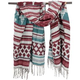 Guru-Shop Halstuch Weicher Schal Stola, Schultertuch - Maya Muster.., braun, 100 cm x 200 cm, Maya Muster petrol/braun