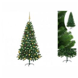 vidaXL Künstlicher Weihnachtsbaum Künstlicher Weihnachtsbaum mit LEDs Kugeln 150 cm Grün