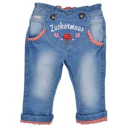 BONDI Trachtenlederhose Baby Mädchen Jeans 'Zuckermaus' 86854