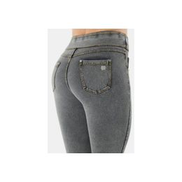 Freddy Jeansjeggings Skinny N.O.W.® Hose m. umgeschlagener Taille aus Jersey in Denim-Optik 5-Pocket-Style