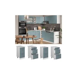 VICCO Schubladenunterschrank Küchenschrank R-Line Solid Weiß Blau Grau 40 cm modern