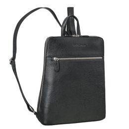 STILORD Cityrucksack "Doris" Elegantes Lederrucksack Frauen Echt-Leder mittelgroß, schwarz