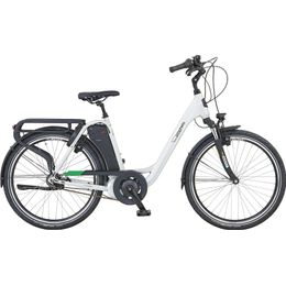 E-Bike Prophete "GENIESSER 23.EMC.10" E-Bikes Gr. 49 cm, 26 Zoll (66,04 cm), weiß (smaragd, silberfarben) E-Bikes