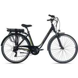 E-Bike Adore "Versailles" E-Bikes Gr. 48 cm, 28 Zoll (71,12 cm), schwarz (schwarz, grün) E-Bikes