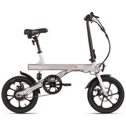 E-Bike SKYJET "1S" E-Bikes Gr. 39 cm, 16 Zoll (40,64 cm), silberfarben E-Bikes