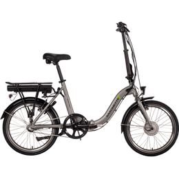 E-Bike SAXONETTE "Compact Plus S" E-Bikes Gr. 42 cm, 20 Zoll (50,80 cm), silberfarben (silberfarben matt) E-Bikes