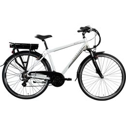 Zündapp E-Bike ZÜNDAPP "Z802 Herren" E-Bikes Gr. 48 cm, 28 Zoll (71,12 cm), weiß (grau, weiß) E-Bikes