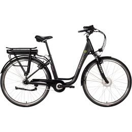 E-Bike SAXONETTE "City Plus" E-Bikes Gr. 45 cm, 28 Zoll (71,12 cm), schwarz (schwarz matt) E-Bikes