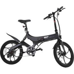 E-Bike Sxt ScooterS "Velox MAX" E-Bikes Gr. 41 cm, 20 Zoll (50,80 cm), schwarz (schwarz, braun) E-Bikes