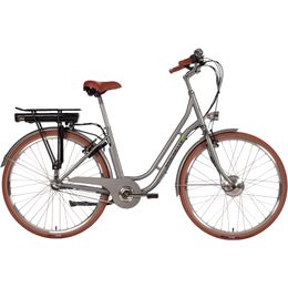 E-Bike SAXONETTE "Style Plus 2.0" E-Bikes Gr. 45 cm, 28 Zoll (71,12 cm), silberfarben (silberfarben matt) E-Bikes